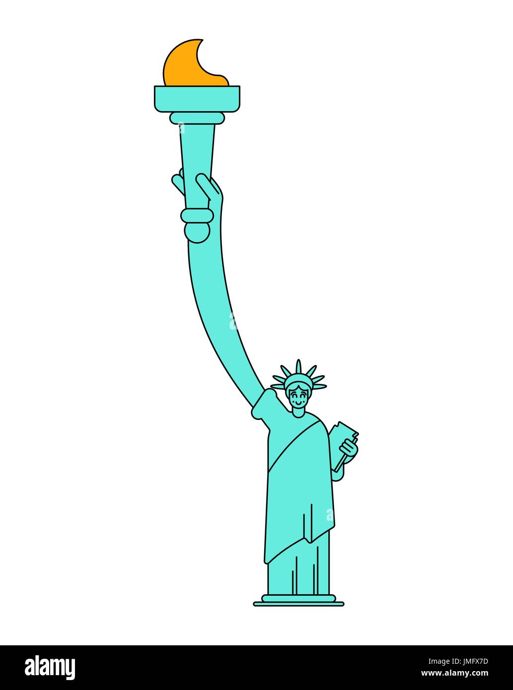 Statue of Liberty linear style. Landmark America. USA Sculpture New ...