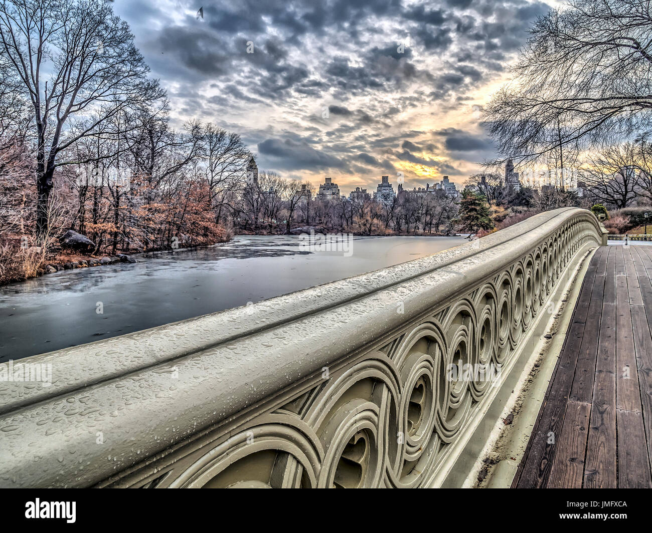 The Bow Bridge is a cast iron bridge located in Central Park, New York ...