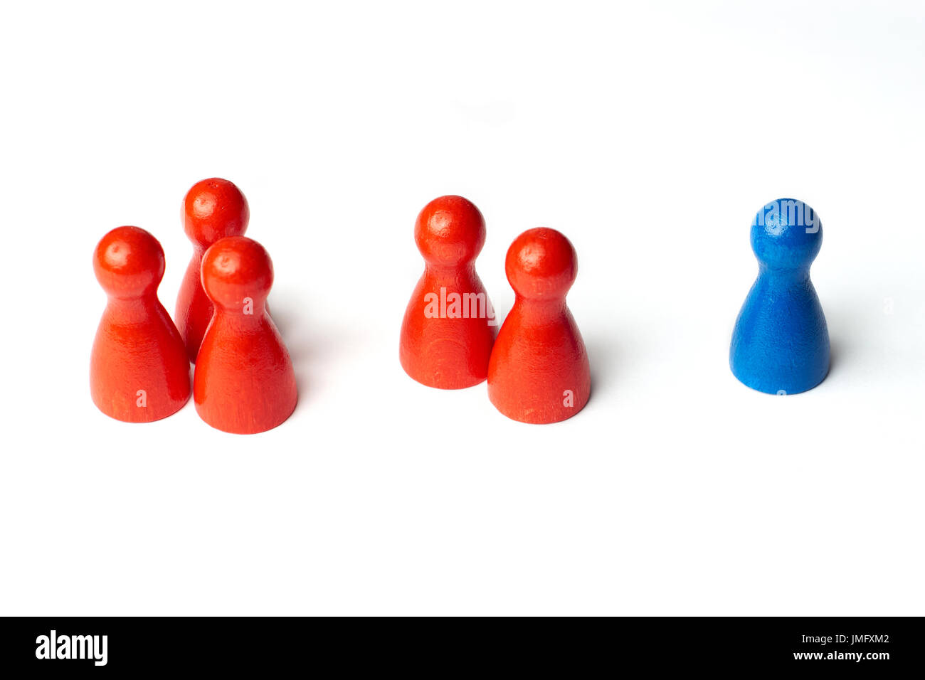 Three groups of game figures. Concept for teamwork or challange ...