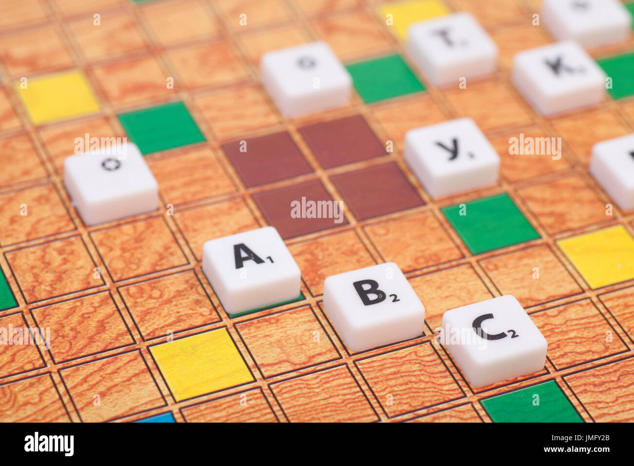 Board game with the letters and numbers Stock Photo - Alamy