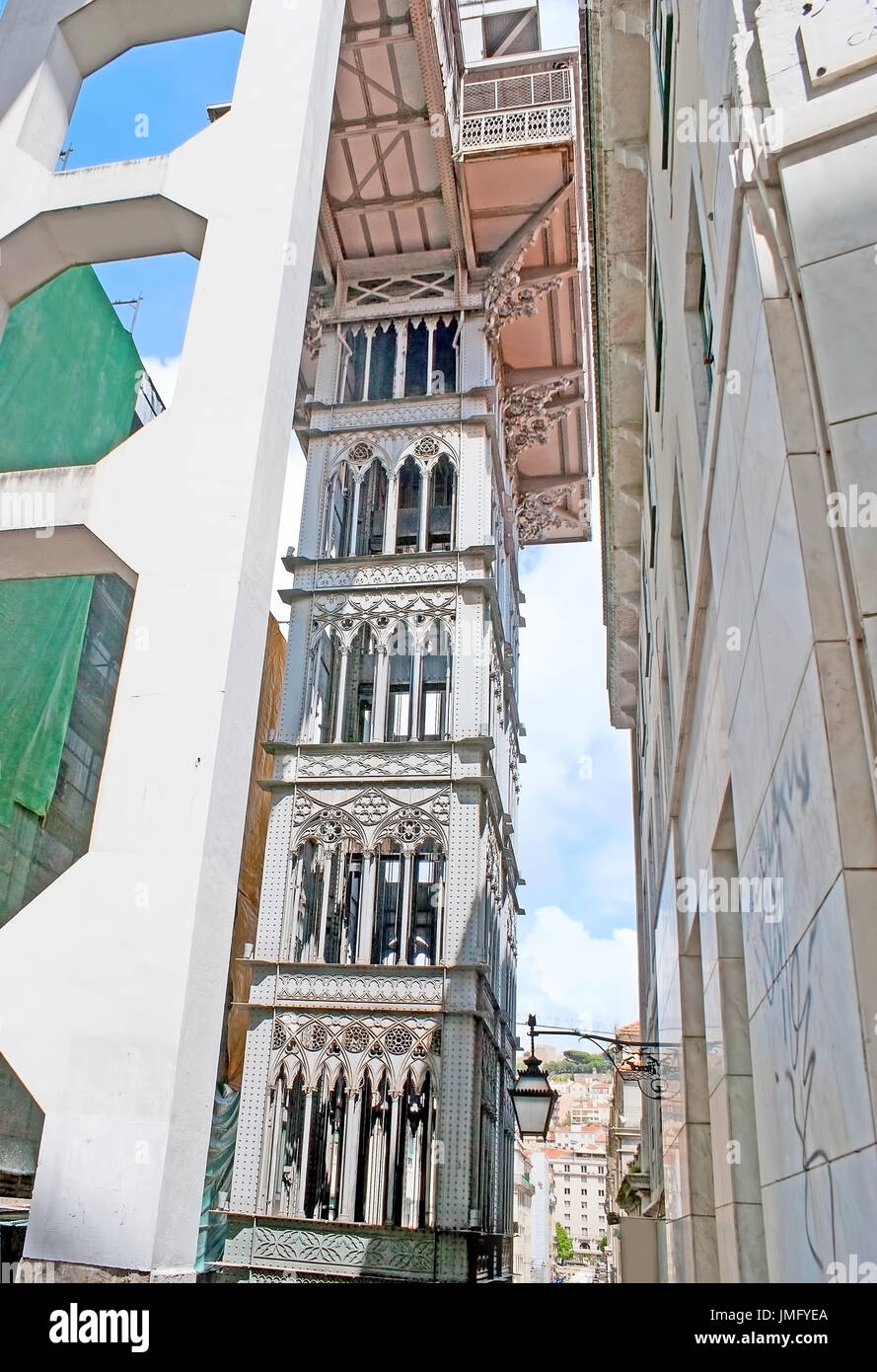 Tourism elevator neo gothic iron the santa justa iron lift hi-res stock ...