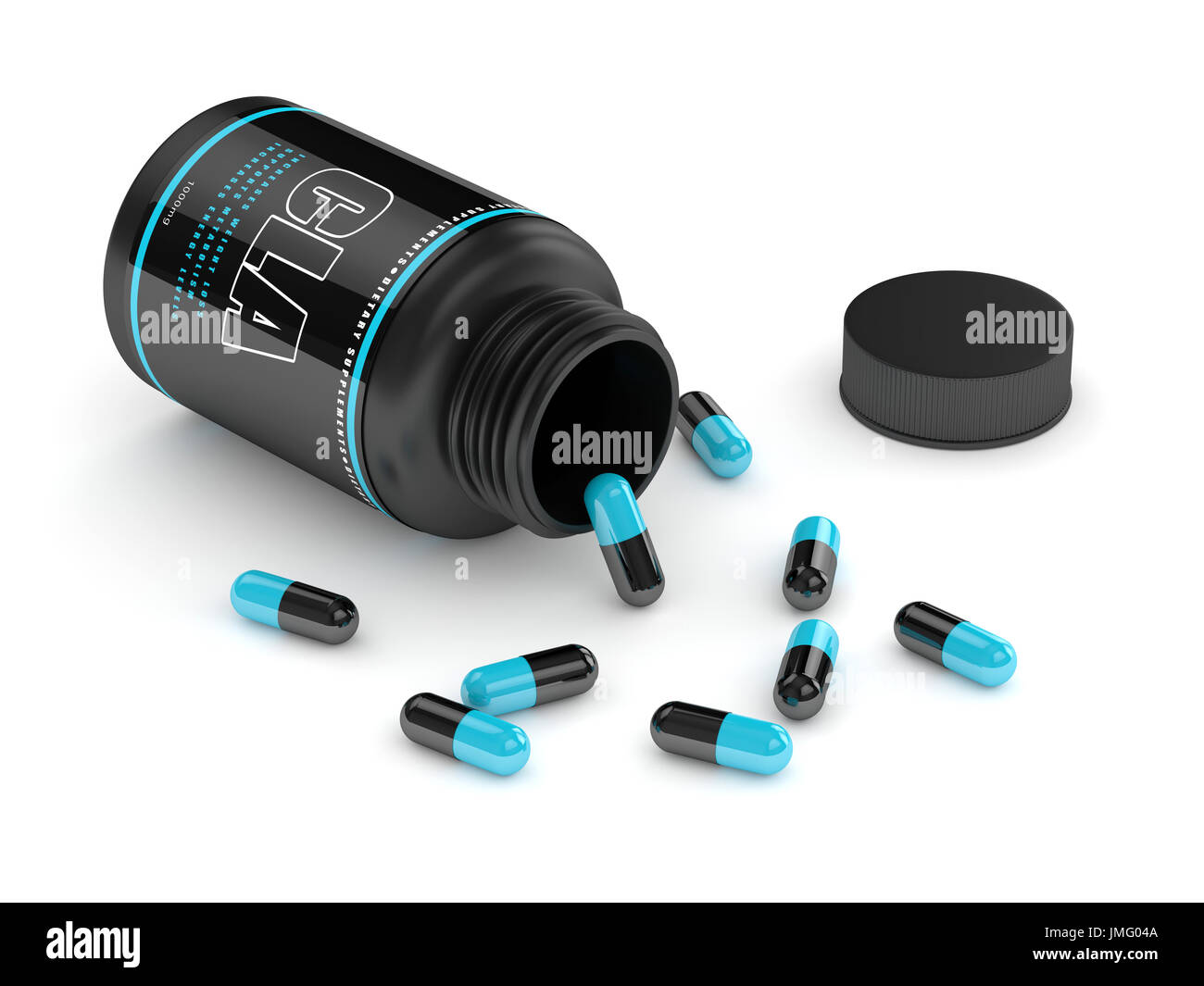 3d render of CLA supplement isolated over white background Stock Photo ...