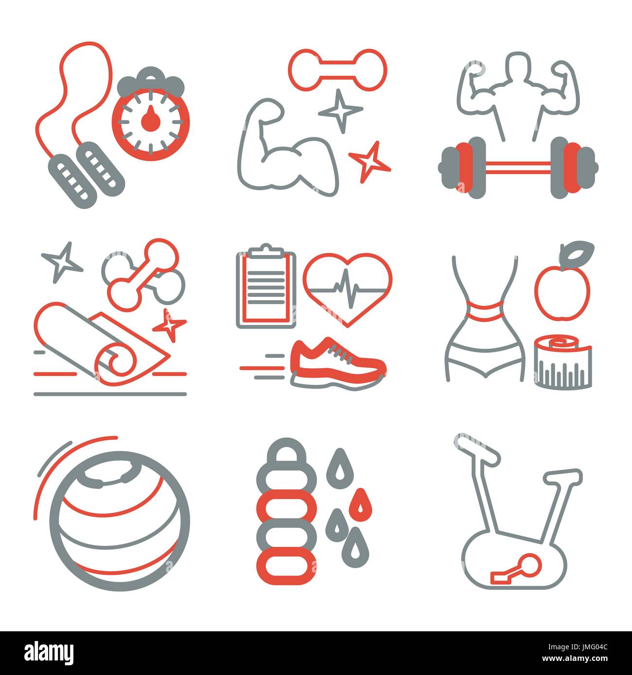 Fitness line art icons for your design Stock Vector Image & Art - Alamy
