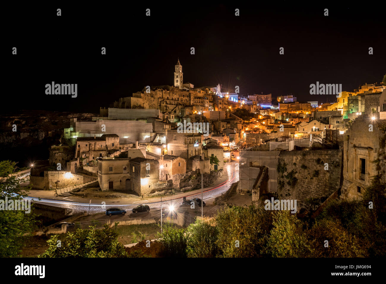 Matera at night Stock Photo - Alamy