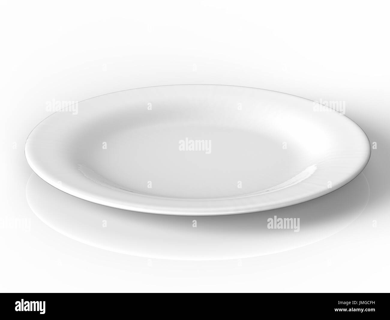 empty white dish on white background Stock Photo - Alamy