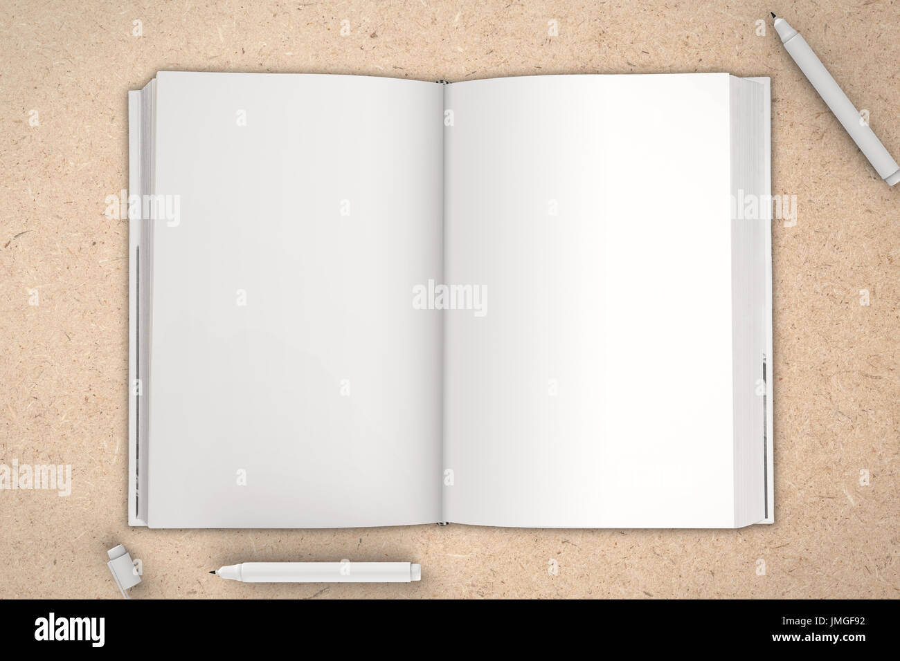 blank book with pen top view Stock Photo - Alamy