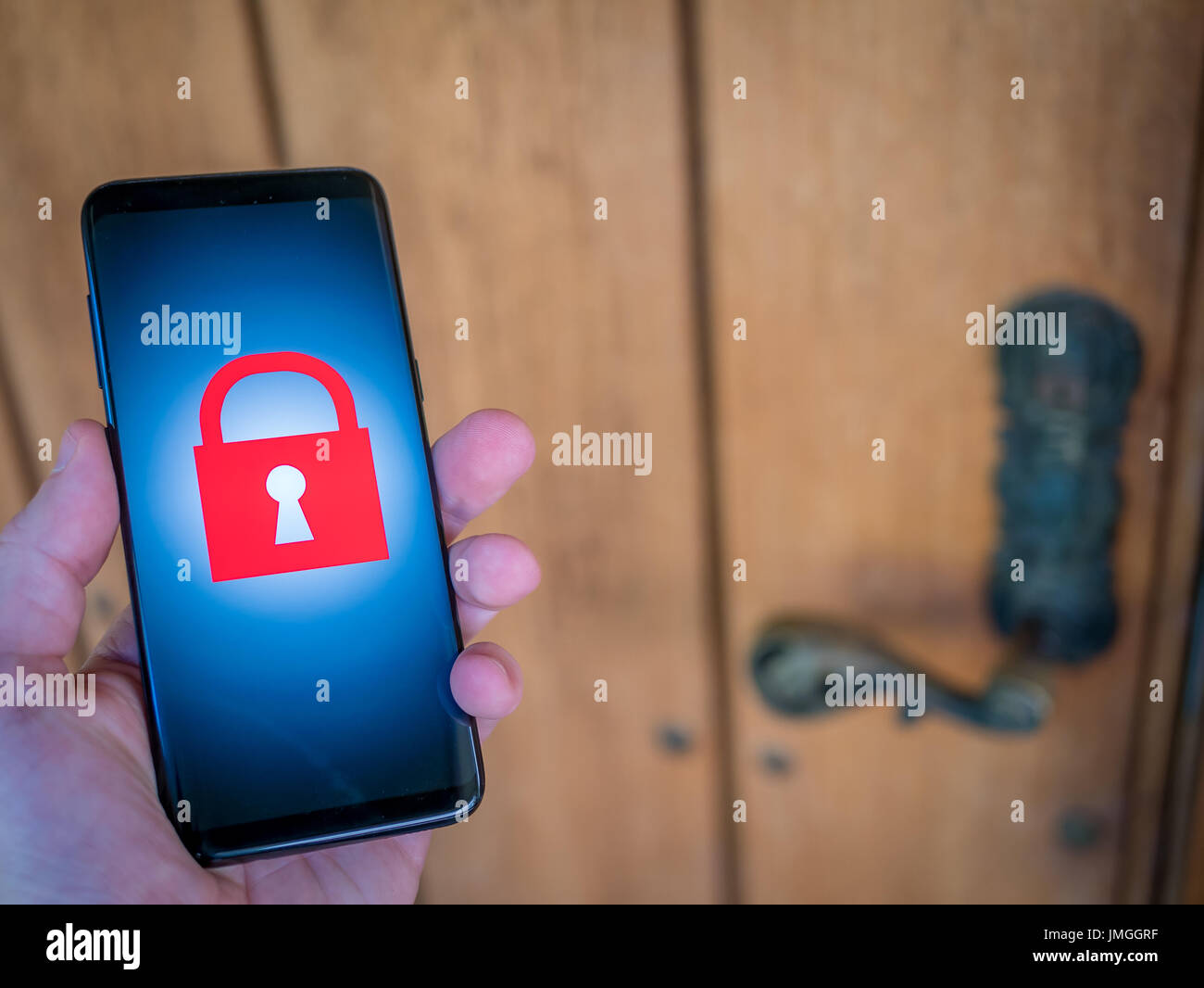Remote lockning door with smart phone app. Mobile security at home ...