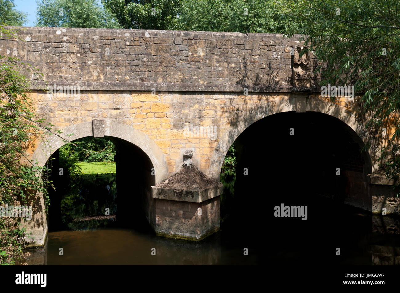Piddle Brook and Wyre Bridge, Wyre Piddle, Worcestershire, England, UK ...