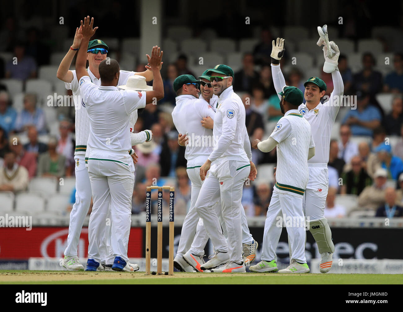 South Africa's Vernon Philander celebrates bowling England's Keaton ...