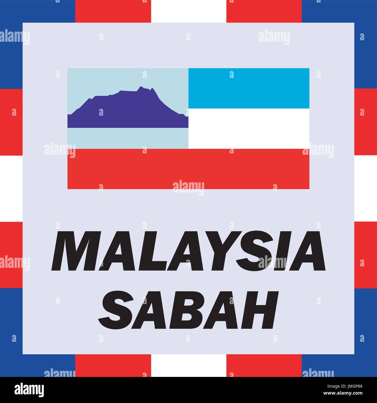 Official ensigns, flag and coat of arm of Malaysia - Sabah Stock Vector ...