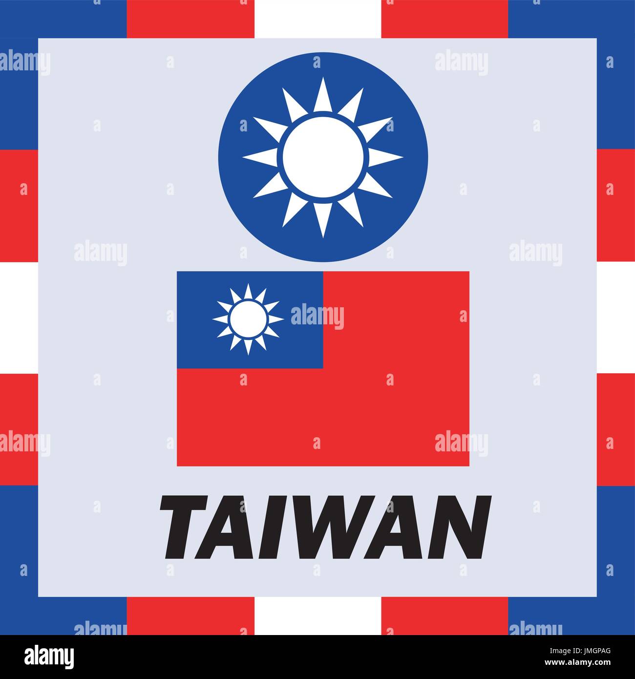 Taiwanese official flag Stock Vector Images - Alamy