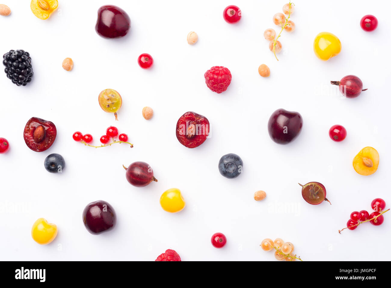 Image of mix of berries isolated over white background table Stock ...