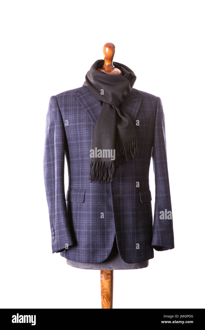Men dummy in suit with scarf isolated on white background Stock Photo ...