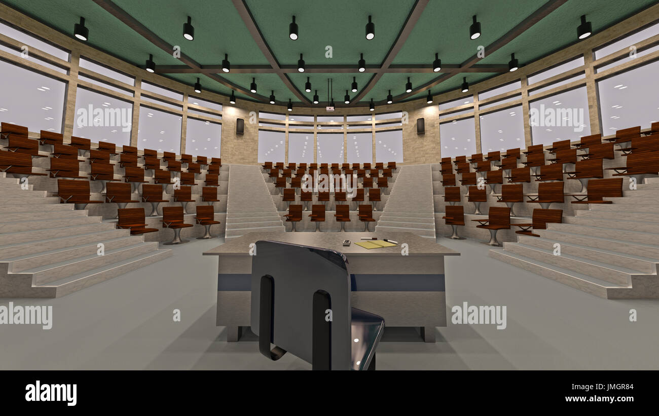 3D rendering of a lecture hall interior Stock Photo - Alamy