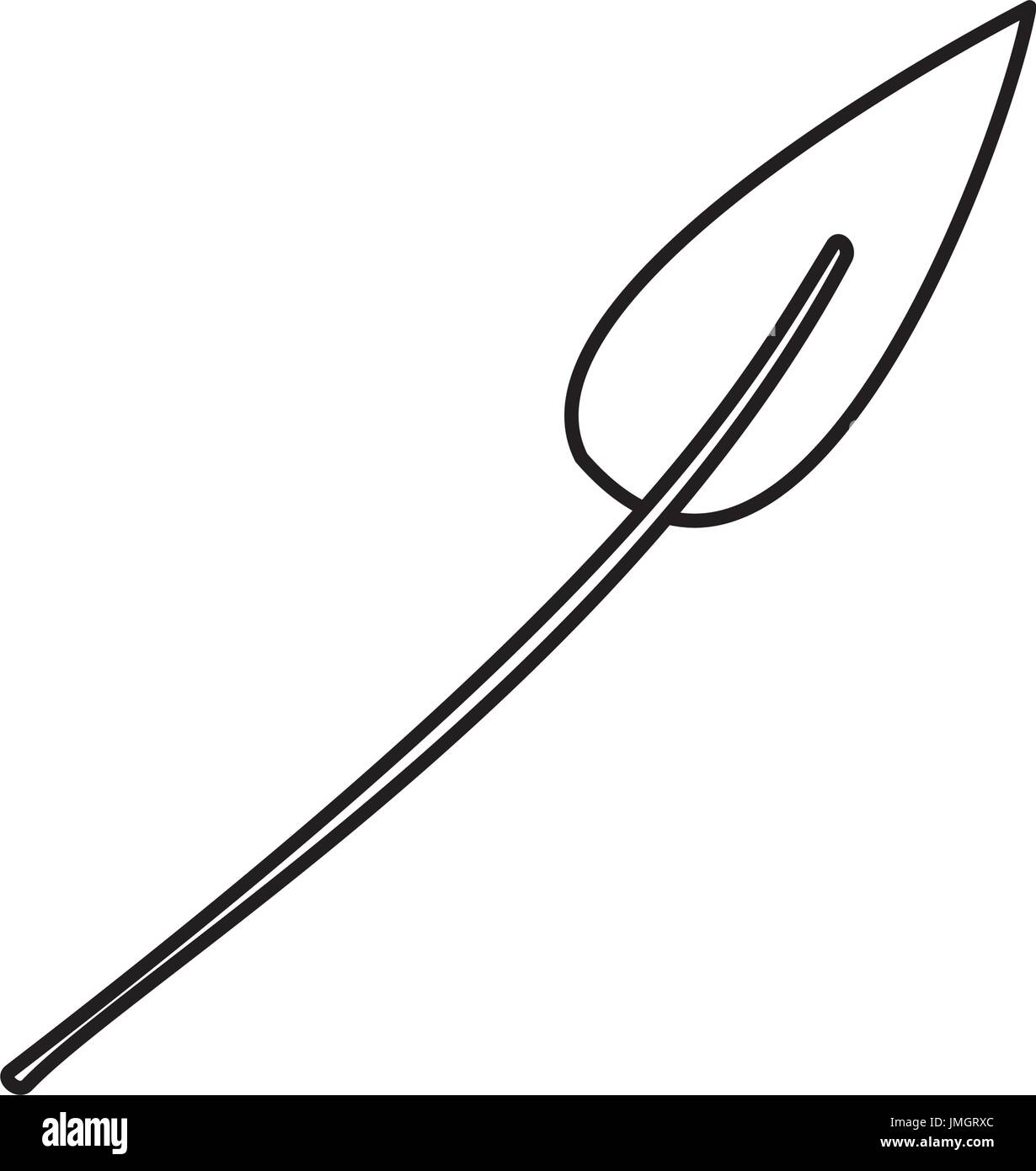 sketch contour of small lanceolate leaf plant Stock Vector Image & Art ...