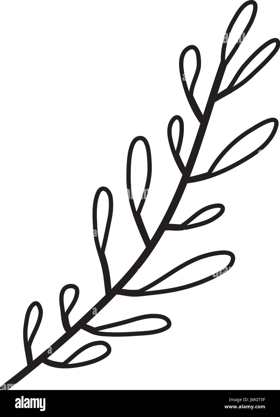 sketch contour of hand drawing leaf oval shape with several ...