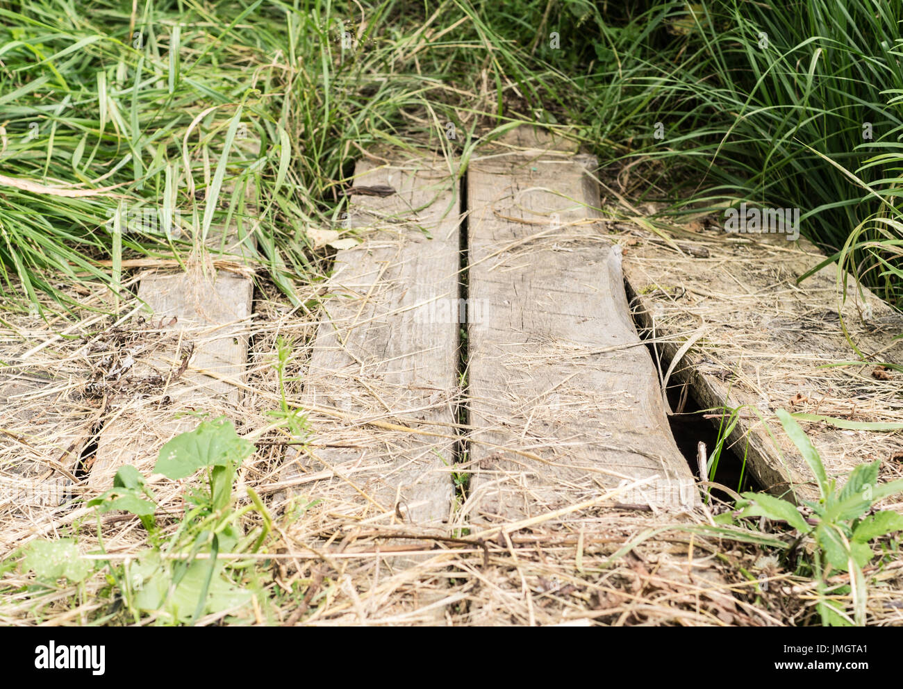 Old wooden country; bridge. background; environment Stock Photo - Alamy