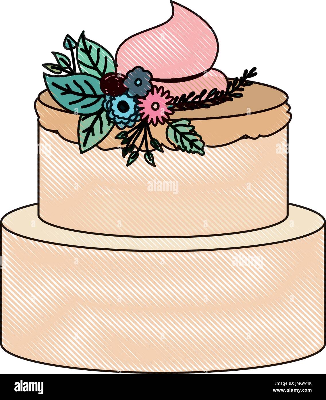 Two story cake Stock Vector Images - Alamy