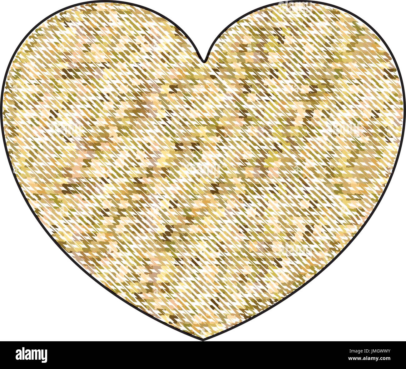 crayon silhouette of hand drawing yellow pixel heart shape decorative ...