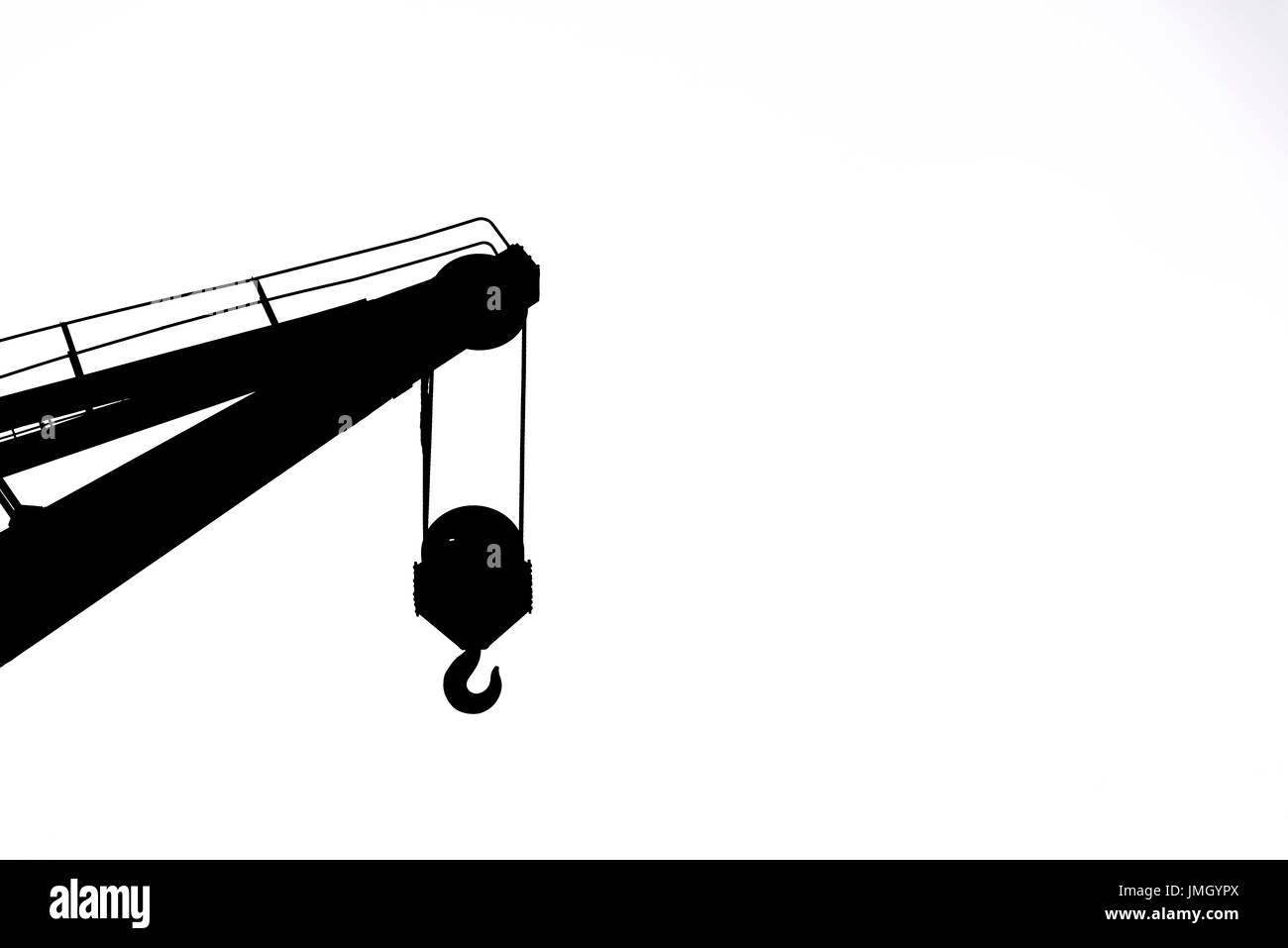 Hook of a crane in black and white in Dusseldorf, Germany Stock Photo ...
