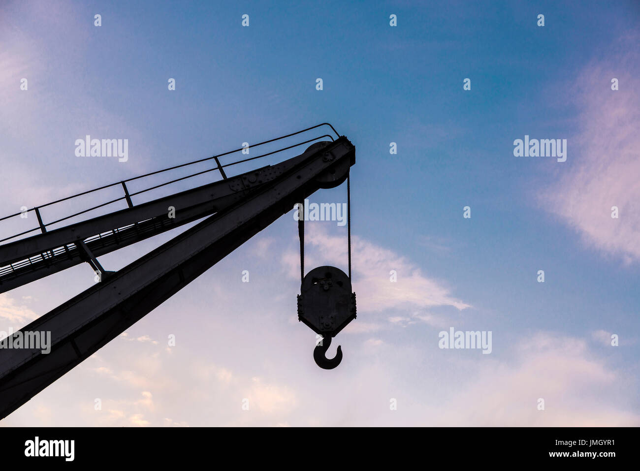 Hook of a crane against the sky in Dusseldorf, Germany Stock Photo - Alamy