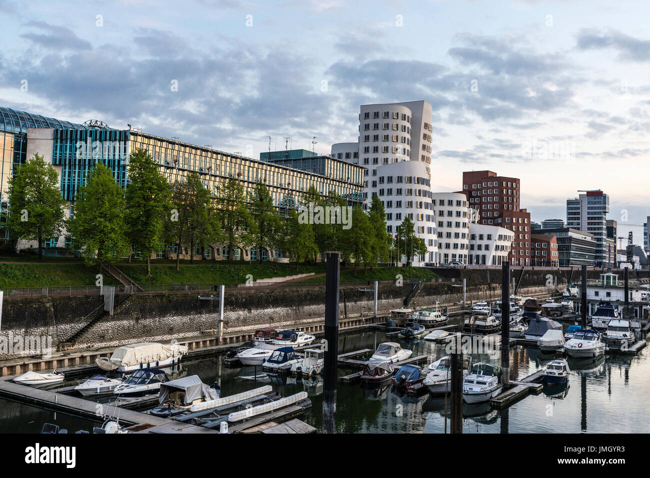 Neuer Zollhof buildings in Media Harbor. The building complex was ...