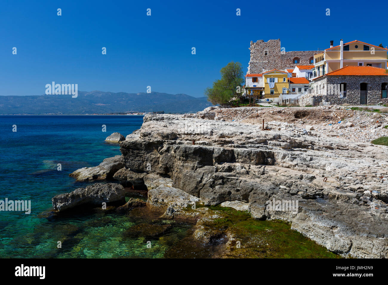 Castle in Pythagorio town on Samos island, Greece Stock Photo - Alamy