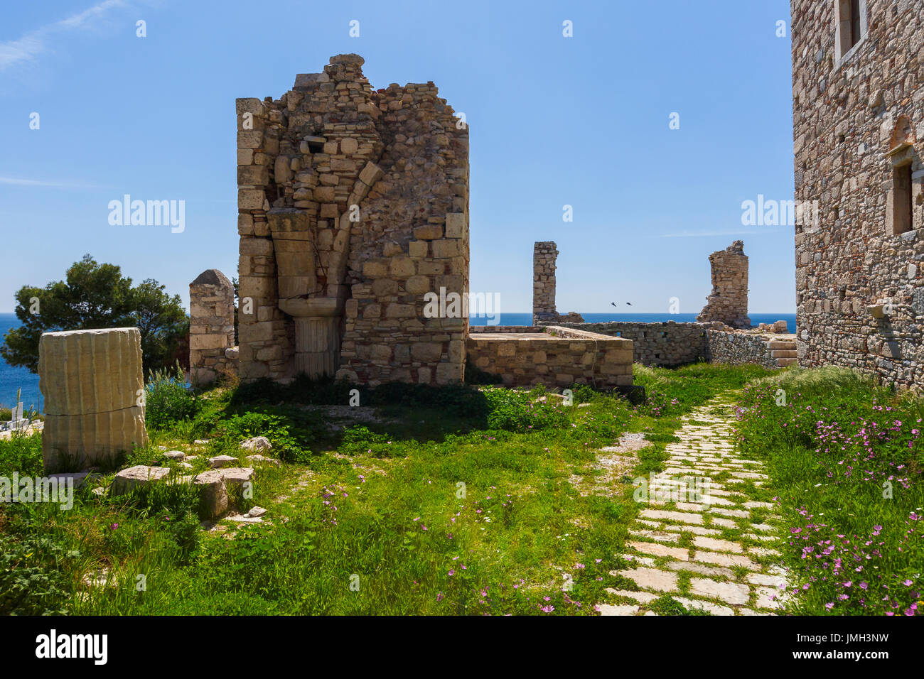 Castle in Pythagorio town on Samos island, Greece Stock Photo - Alamy