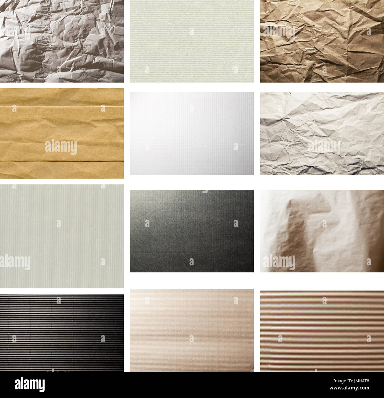 Set of paper, crumpled paper and cardboard texture Stock Photo - Alamy