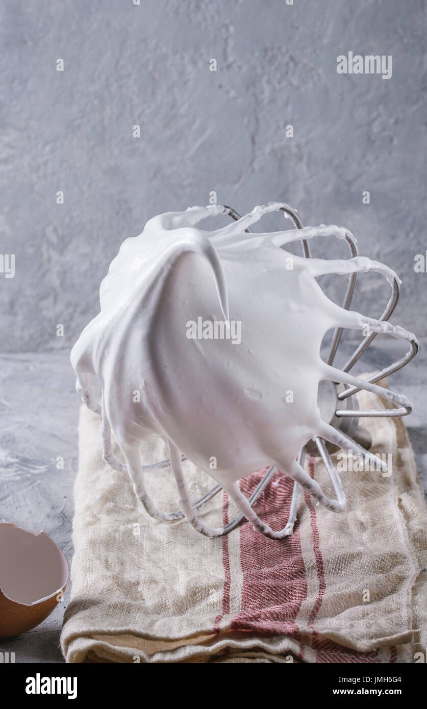 Process of cooking meringue Stock Photo - Alamy