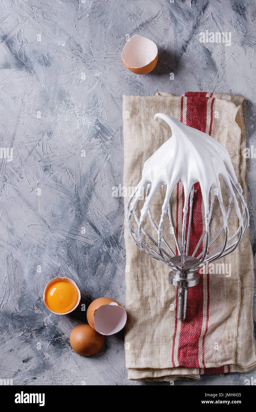 Process of cooking meringue Stock Photo - Alamy