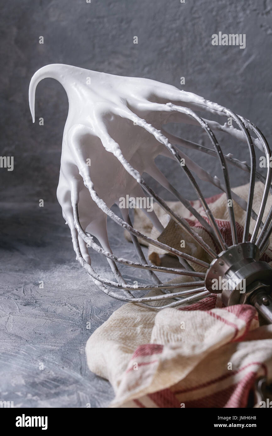 Process of cooking meringue Stock Photo - Alamy