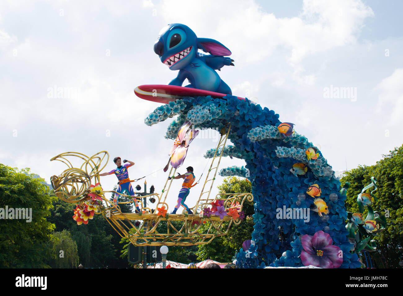 Stitch in the parade, Hong Kong Disneyland Stock Photo - Alamy