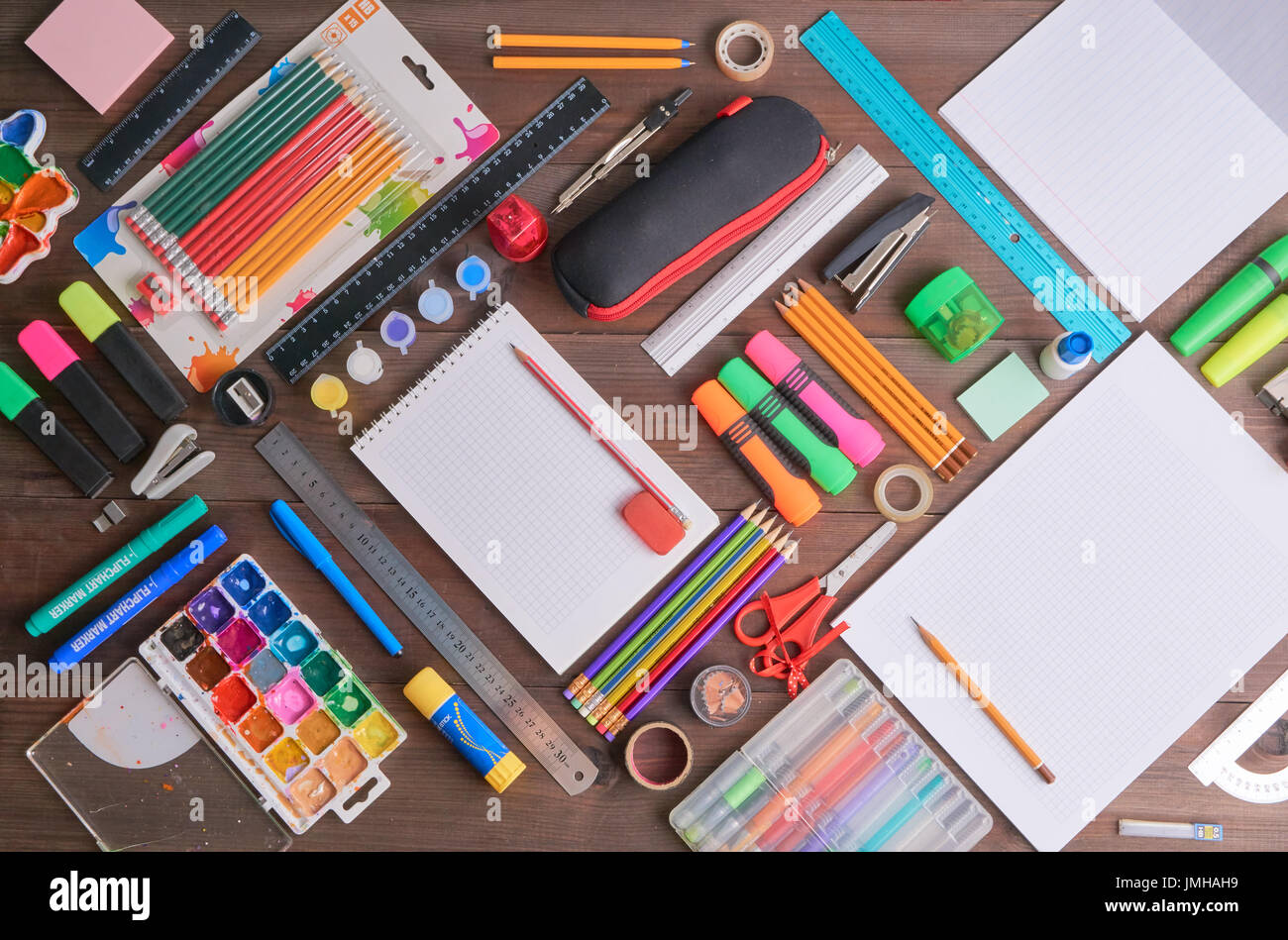 Exercise book pencil sharpener eraser hi-res stock photography and ...