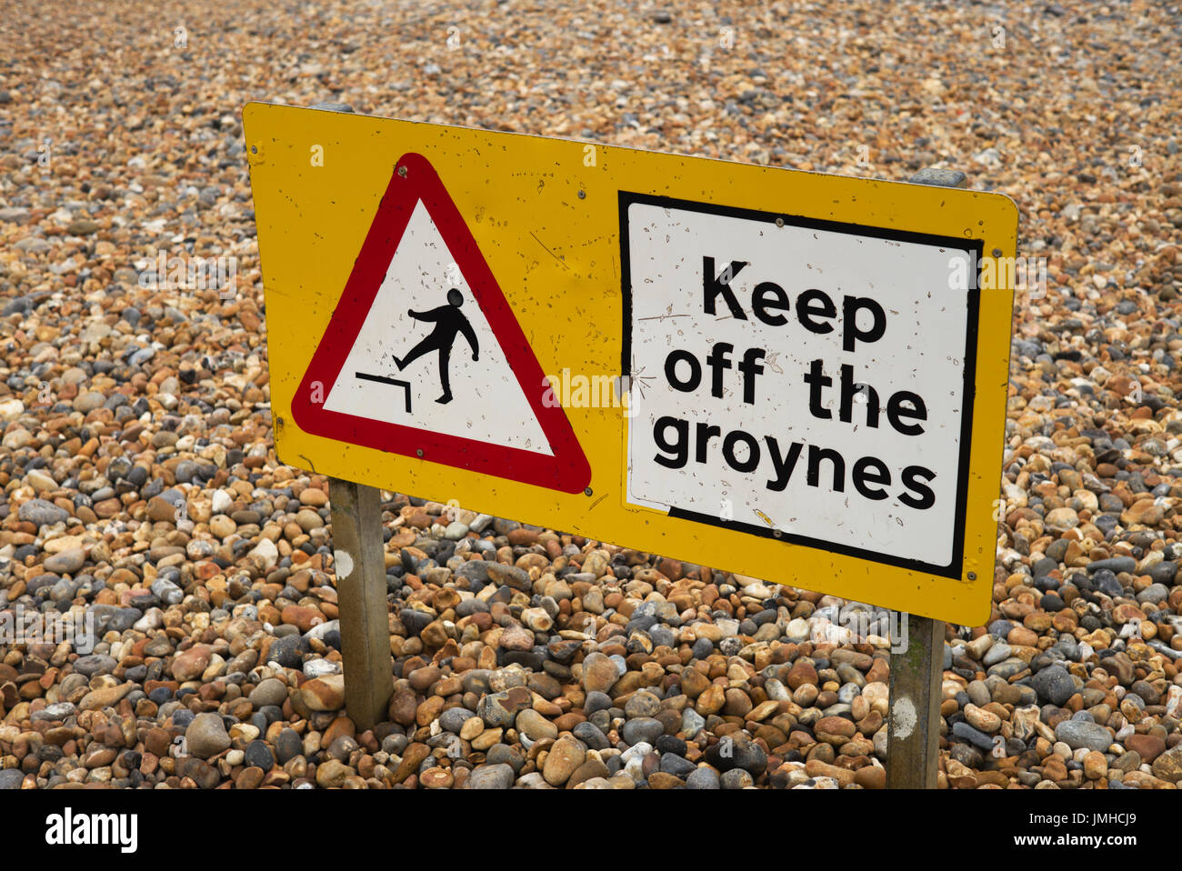 Warning sign on beach, Brighton, UK Stock Photo - Alamy