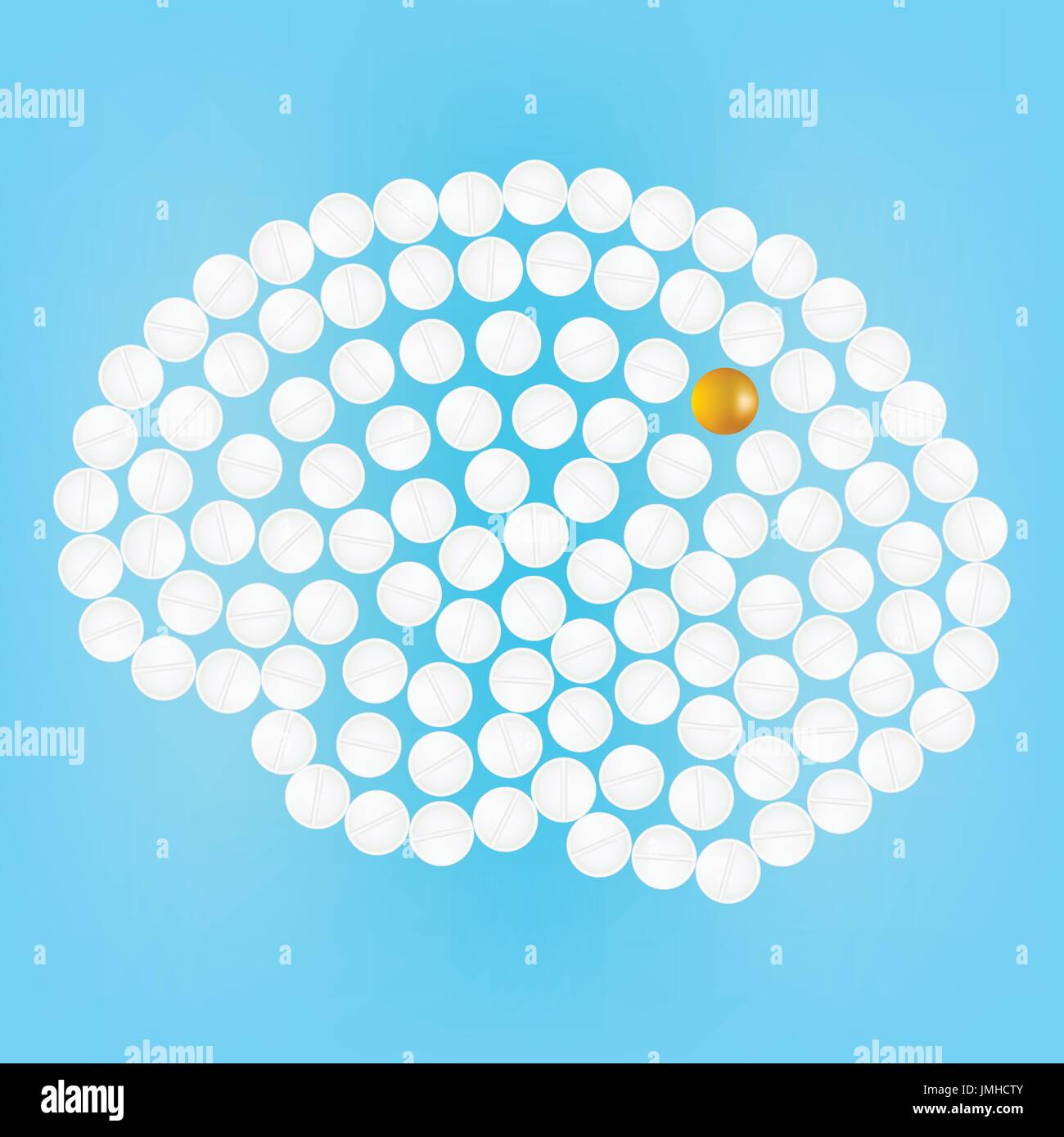 Human Brain With Pills Isolated On A Background. Vector Illustration ...