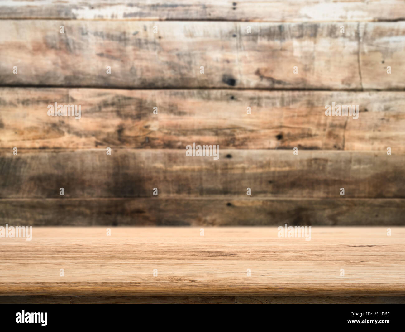 empty wooden counter top with grunge wood background Stock Photo - Alamy