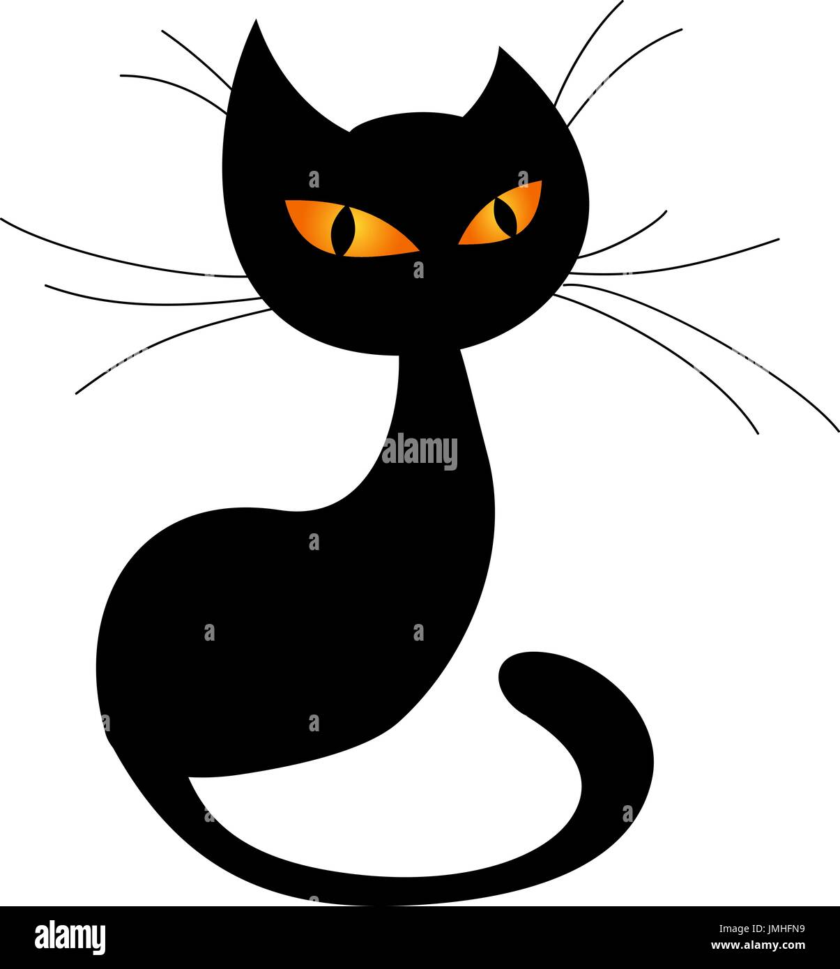 Black cat silhouette Stock Vector Image & Art - Alamy