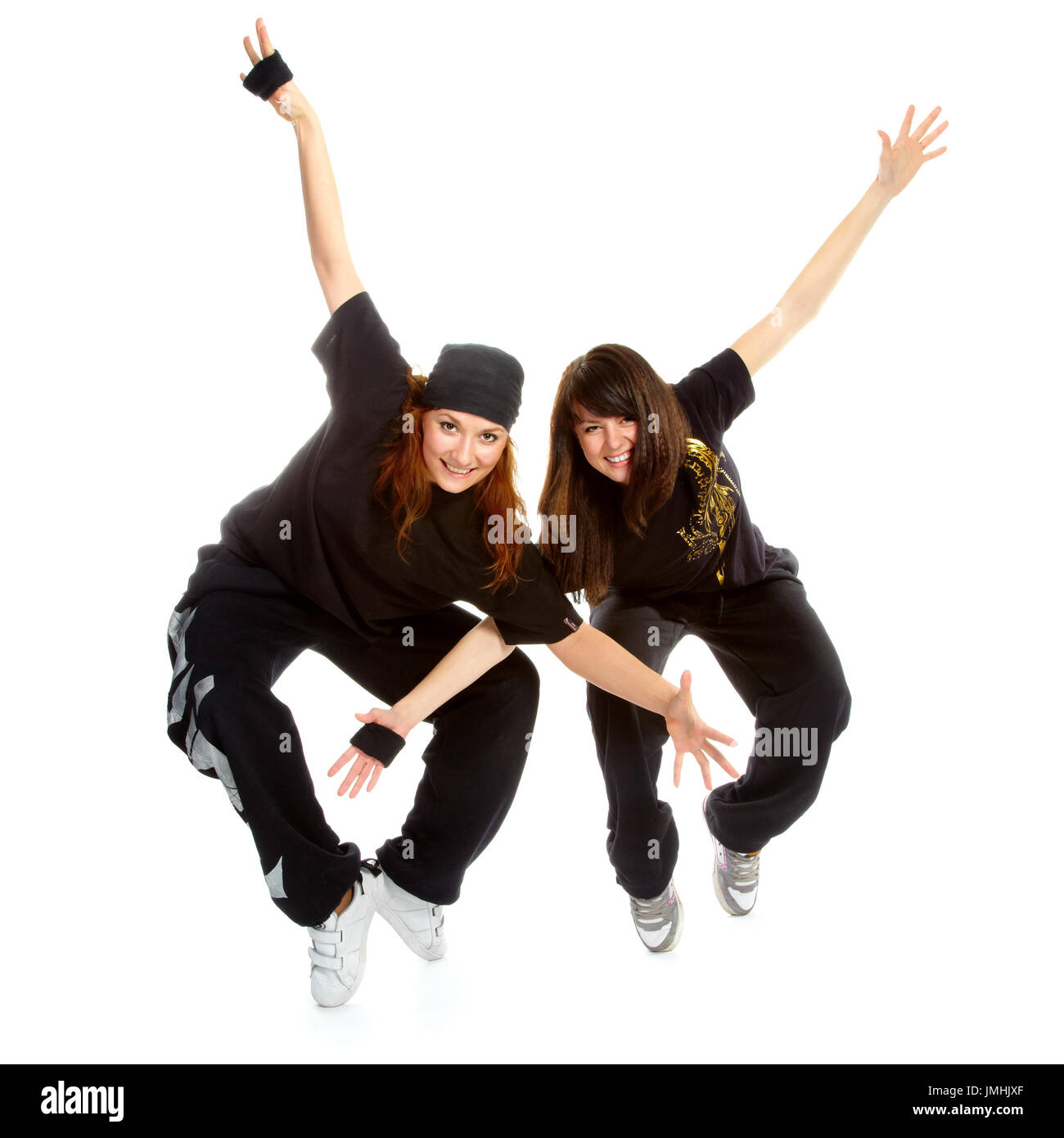 portrait of two two beautiful girls breakdancers Stock Photo - Alamy