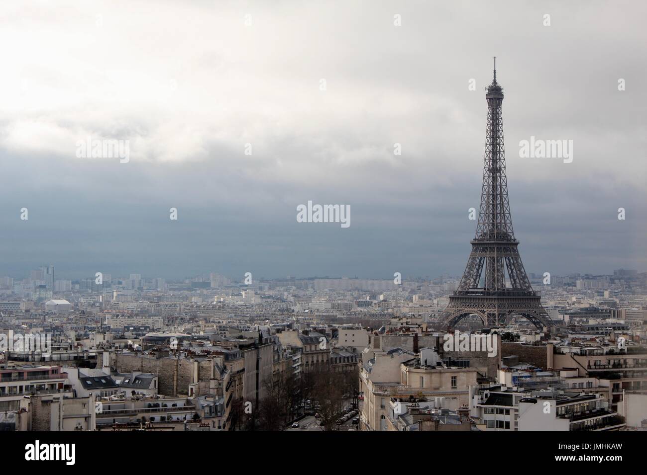 view of the eiffel tower from the arc de triomphe Stock Photo - Alamy