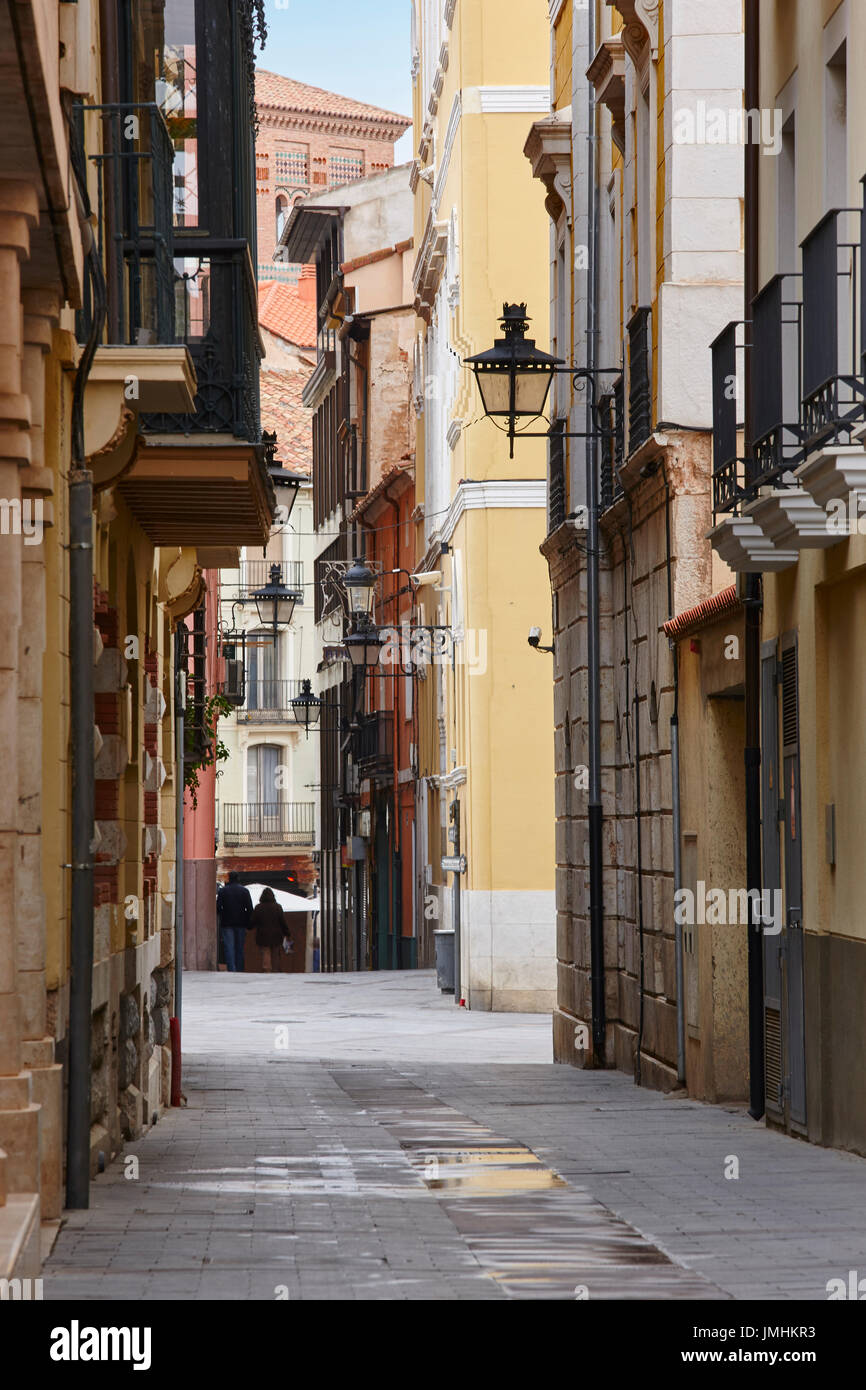 Classic street facades in Teruel. Spain arquitecture. Tourism ...