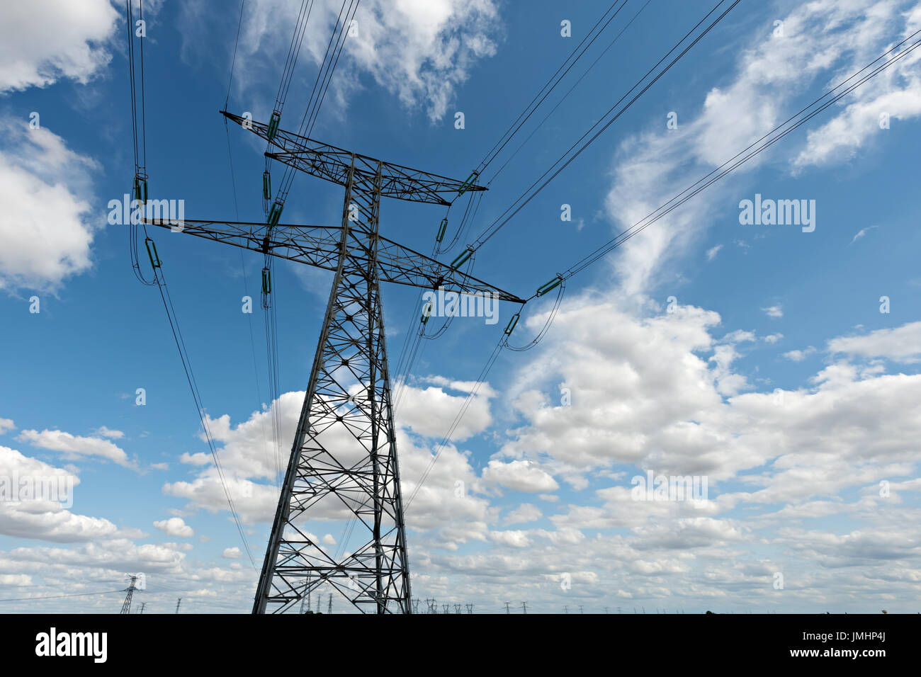 Electric pylons background hi-res stock photography and images - Alamy