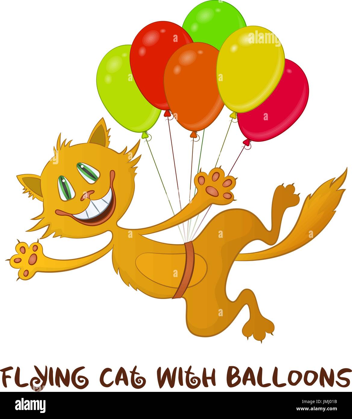 Funny Cat with Balloons Stock Vector Image & Art - Alamy