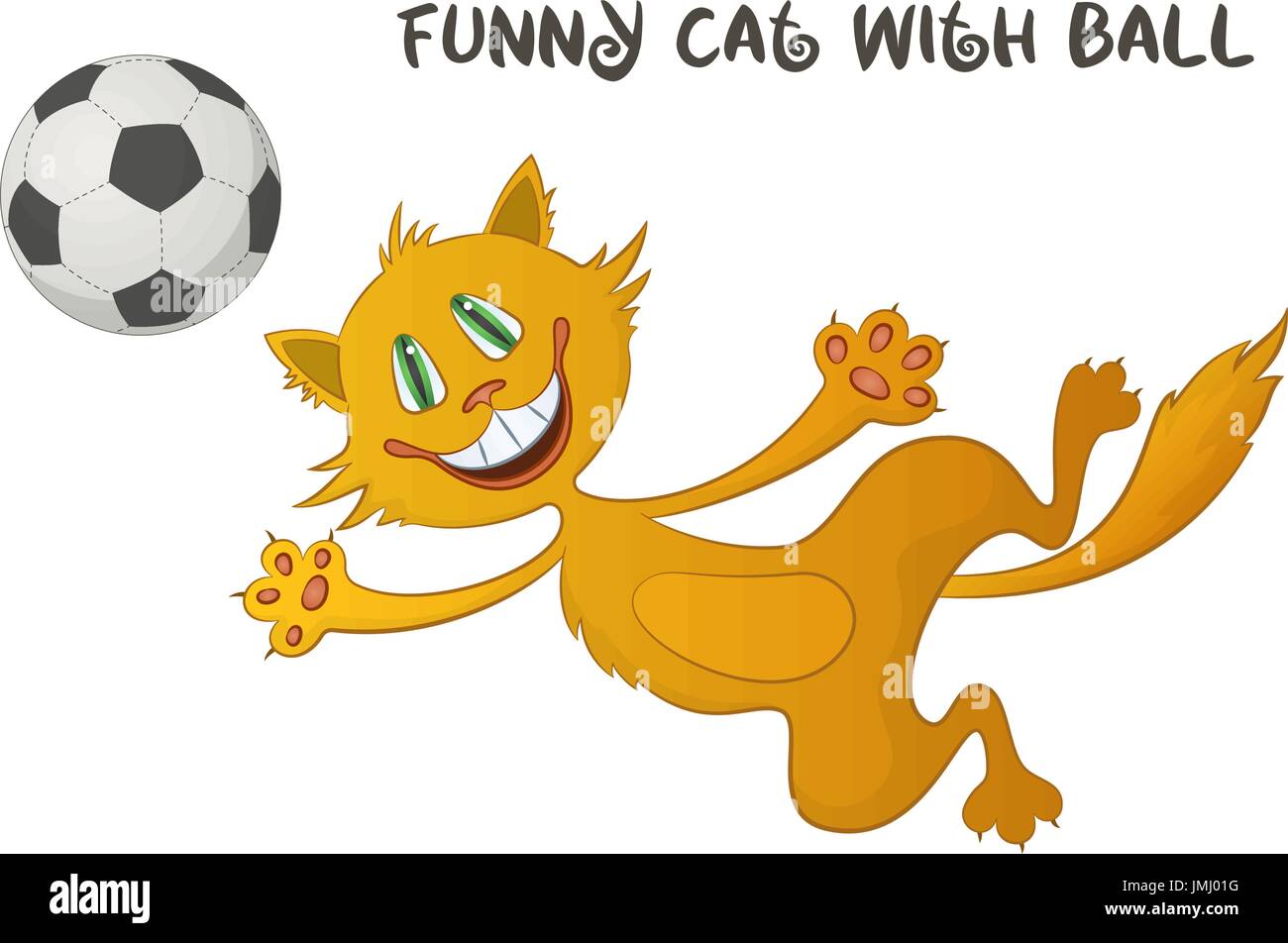 Funny Cat with Soccer Ball Stock Vector Image & Art - Alamy
