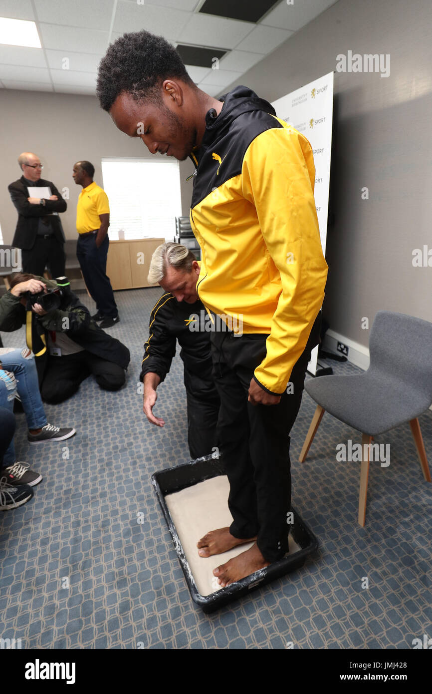 Team Jamaica's Jaheel Hyde during a press conference at Birmingham ...