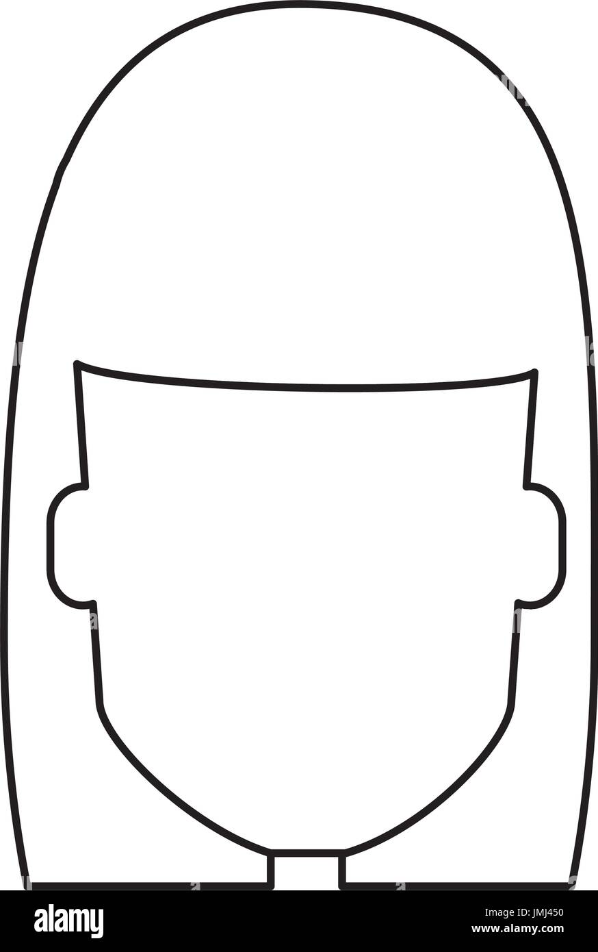 Woman faceless cartoon over white background icon Stock Vector Image ...
