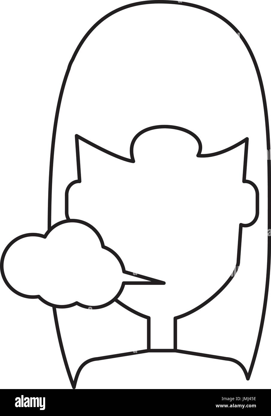 Woman faceless cartoon over white background icon Stock Vector Image ...