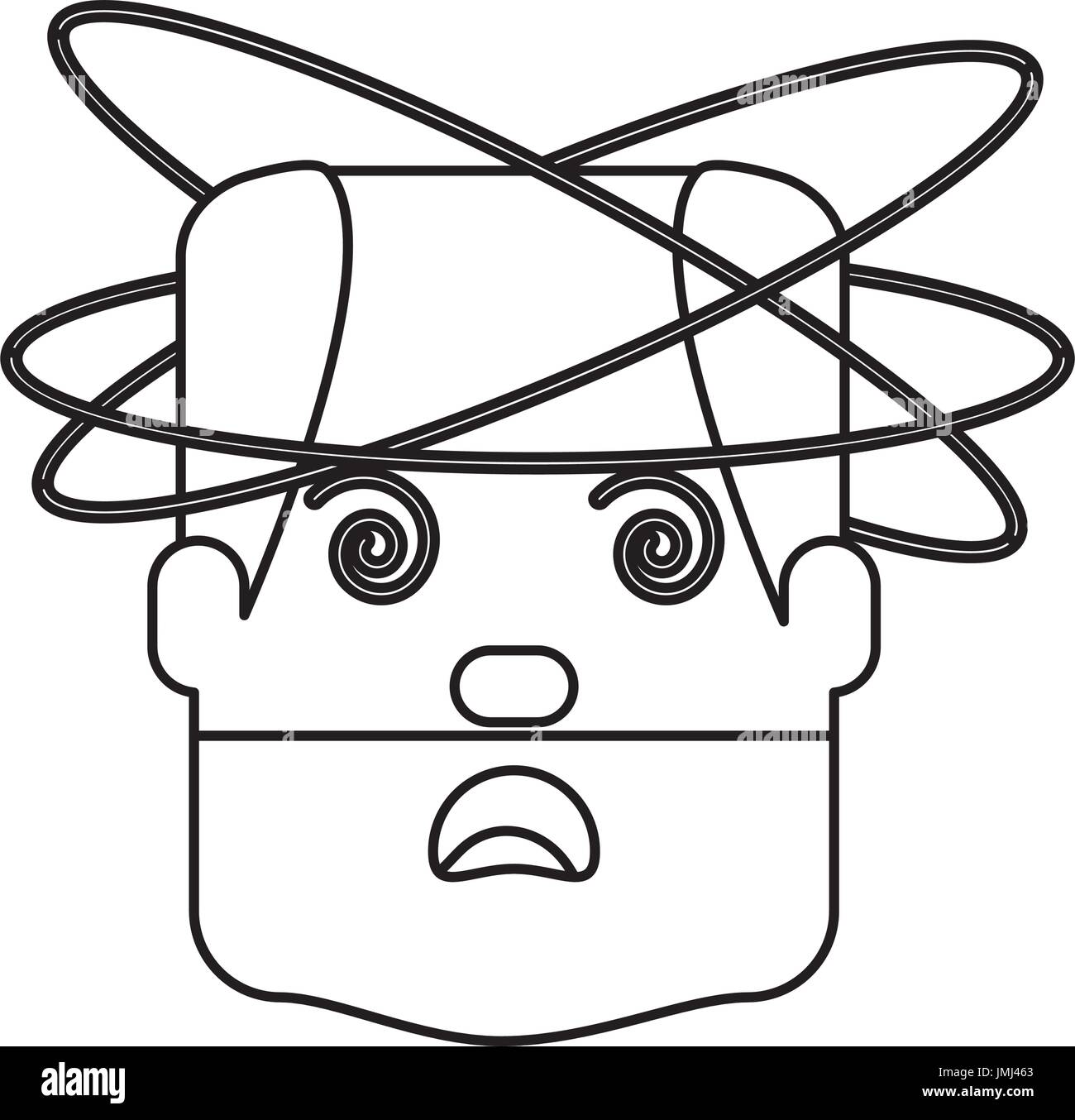 Crazy man cartoon over white background icon Stock Vector Image & Art ...