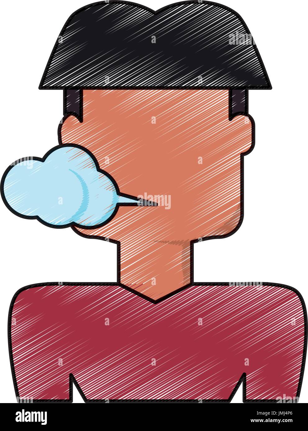 Man smoking cartoon over white background icon Stock Vector Image & Art ...