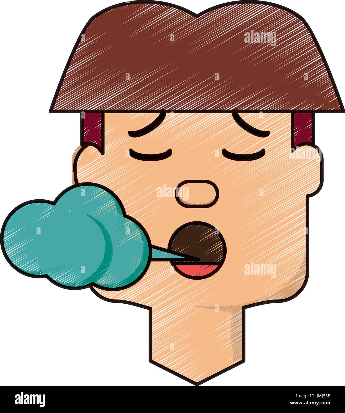 Man smoking cartoon over white background icon Stock Vector Image & Art ...